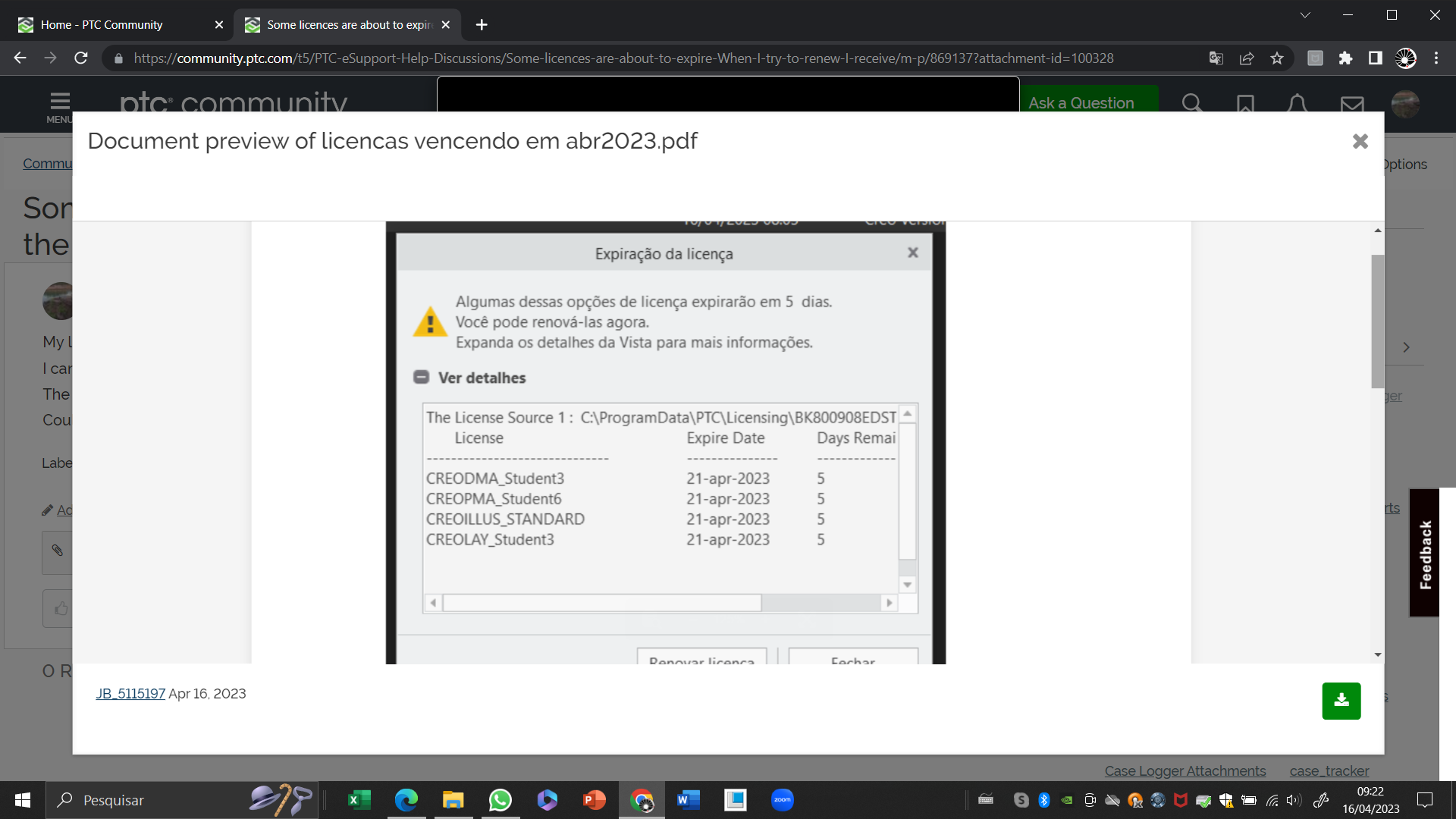 Solved: Some licences are about to expire. When I try to r... - PTC Community