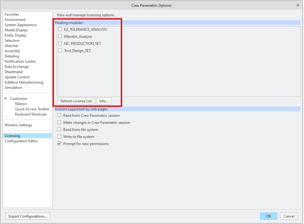 How To Add Floating License By Toolkit Or Object T Ptc Community