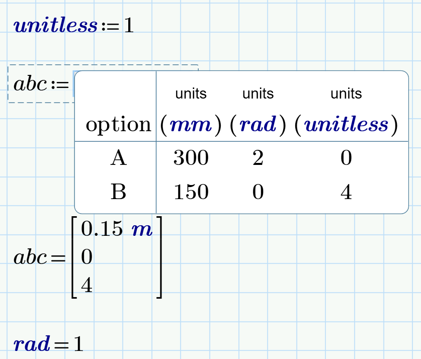 Solved: Units in Combo Box - dimensionless elements get un... - PTC Community