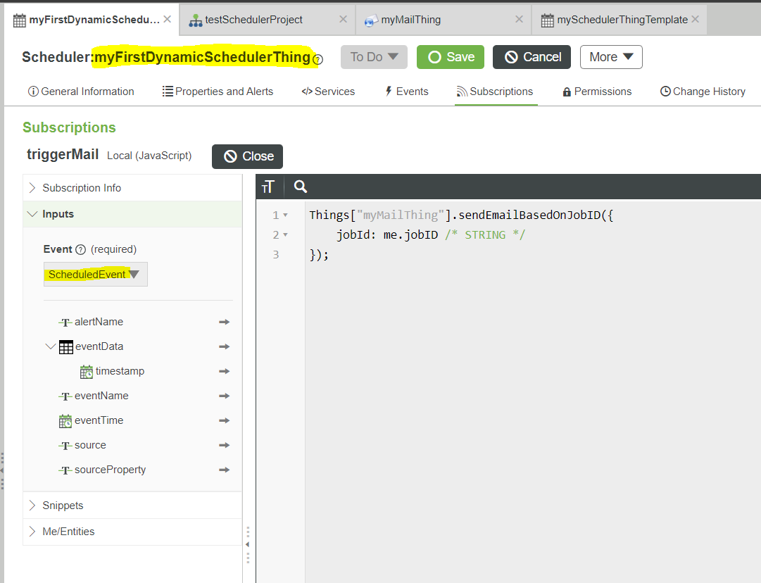 Solved: Scheduler Thing to call a Service - PTC Community