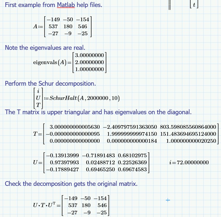 Solved: Schur and Jordan decompositions of a Matrix - PTC Community
