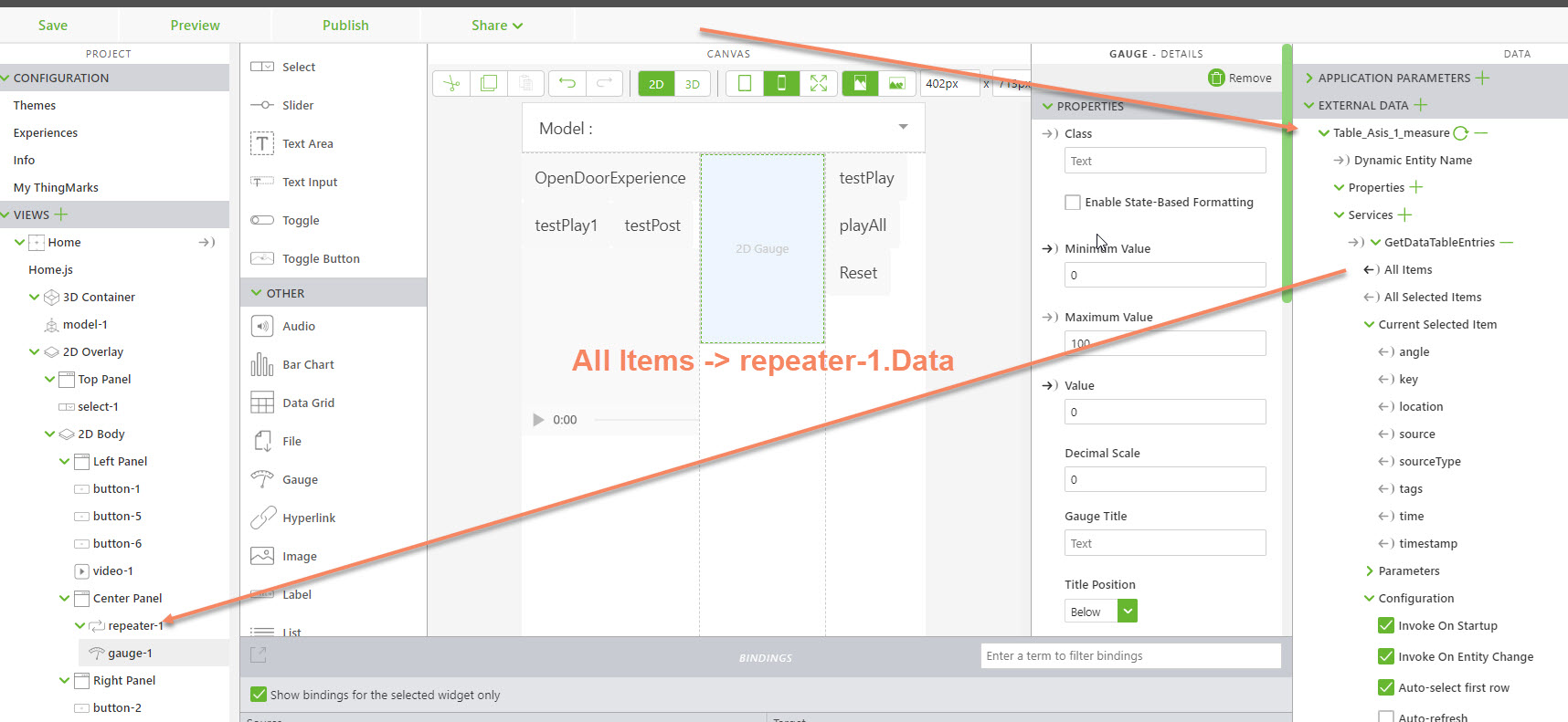Can I use Repeater widget in ThingWorx Studio to c... - PTC Community