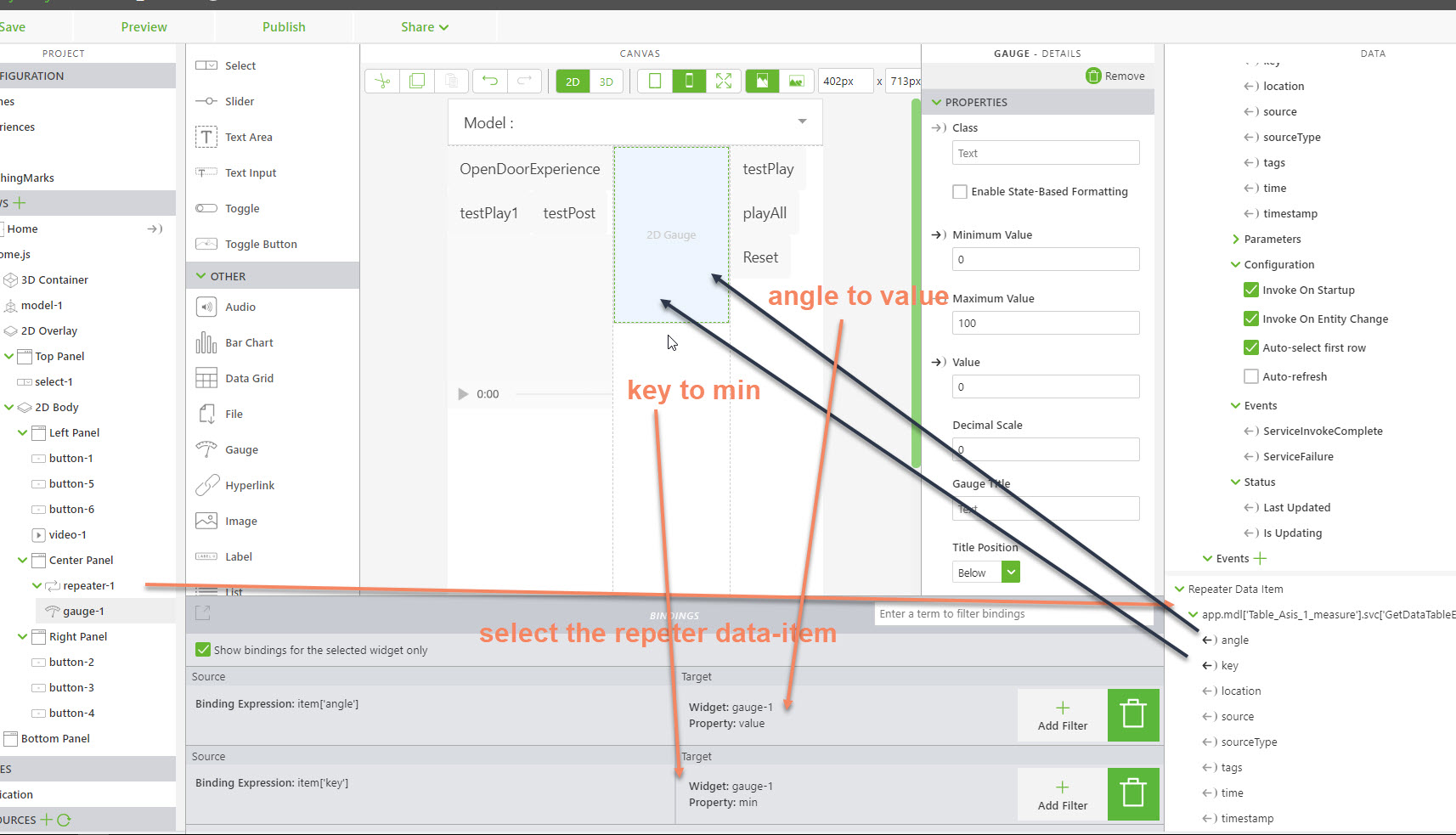 Can I use Repeater widget in ThingWorx Studio to c... - PTC Community