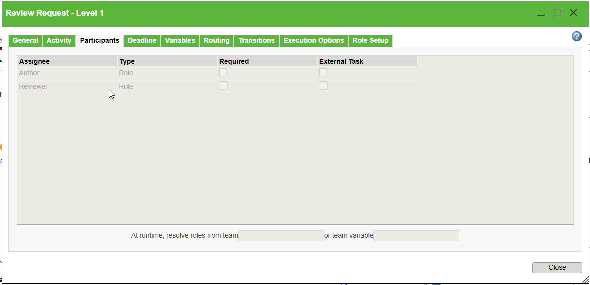 Solved: Unable to add "Reviewer" tab on the "Select Partic... - PTC ...