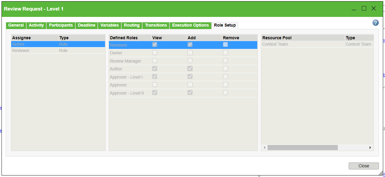 Solved: Unable to add "Reviewer" tab on the "Select Partic... - PTC ...