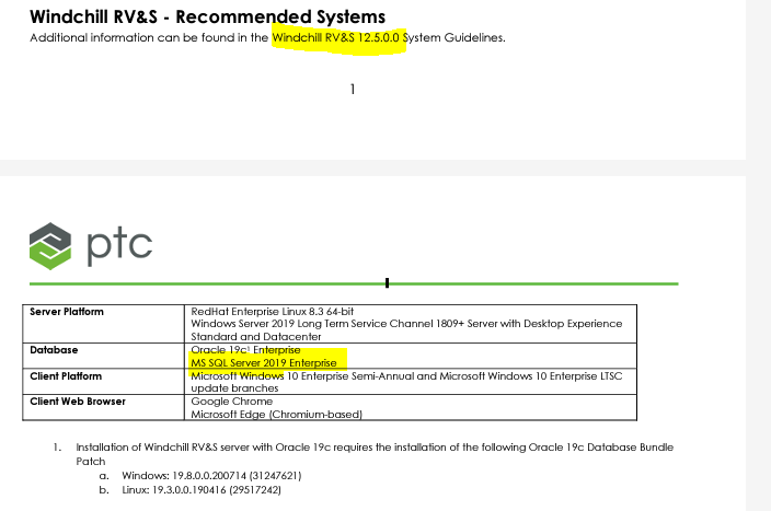 Solved: Can MS SQL 2019 be used with Windchill RV&S versio... - PTC Community