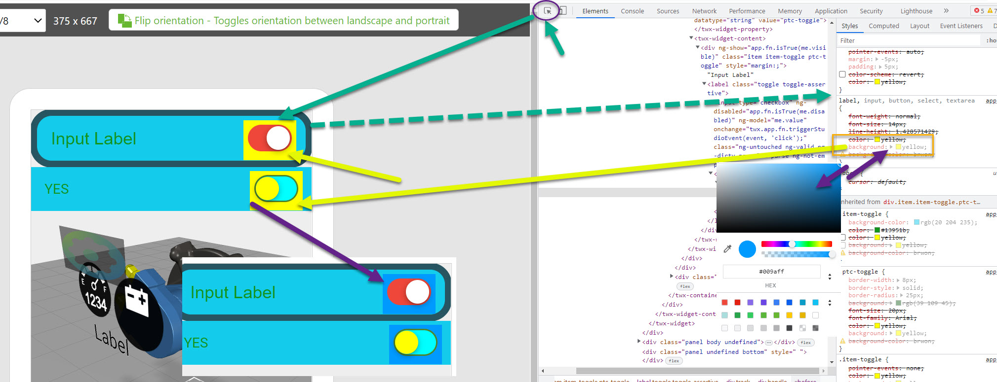 Solved: Toggle button size & shape change - PTC Community