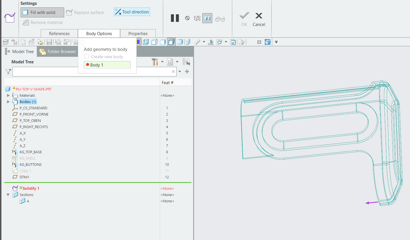 Solved: Solidify a copy geometry - PTC Community