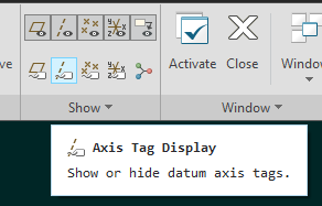 Solved: How to display the name of the axes in drawings? - PTC Community