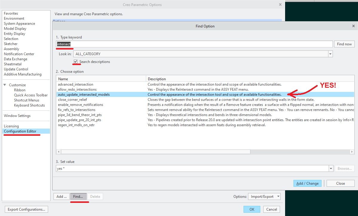 Solved: Config.pro option for assembly cut , intersection ... - PTC Community