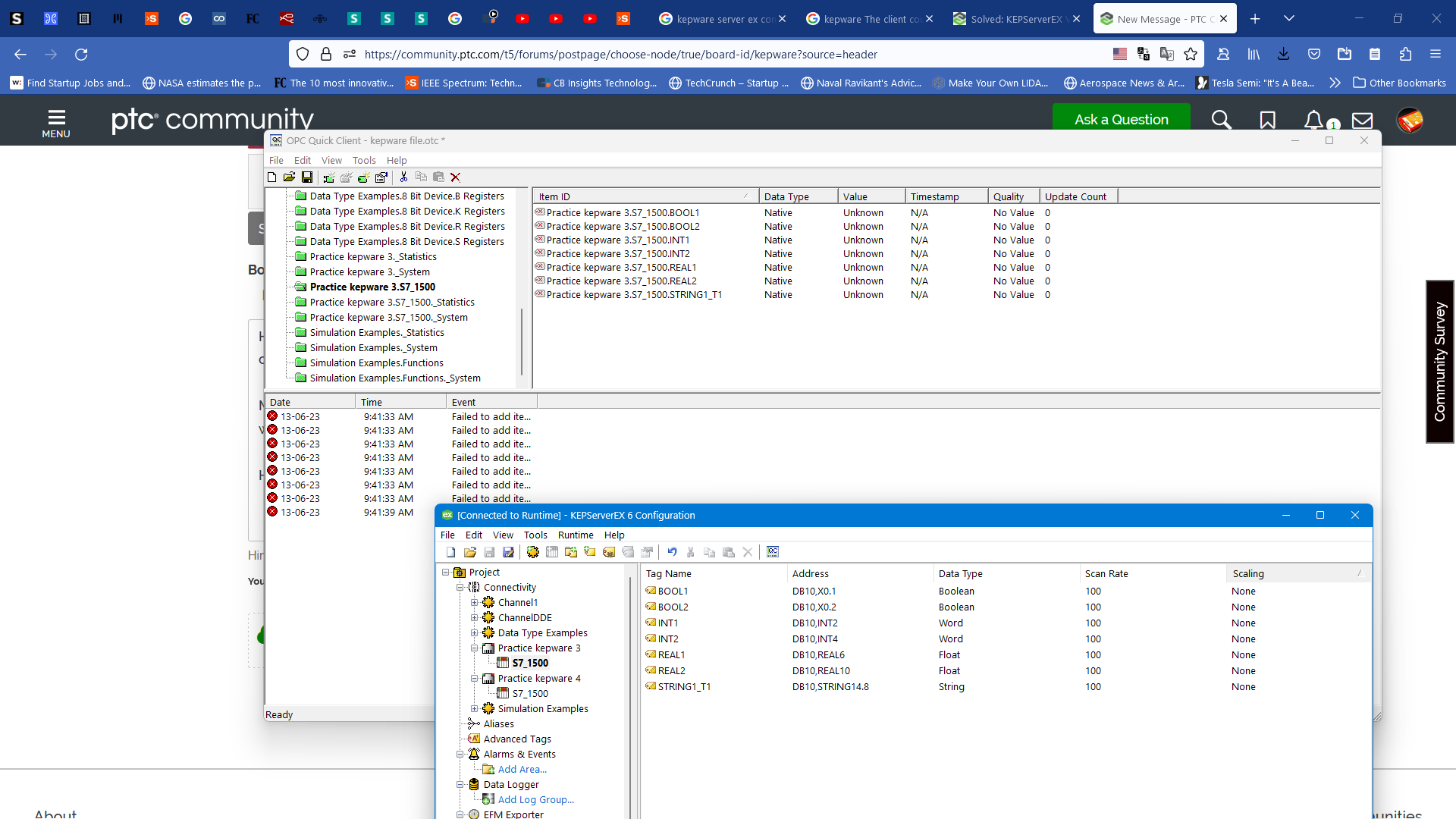 I cannot able to access tags in Quick client windo... - PTC Community