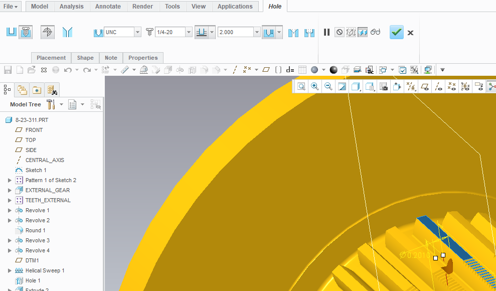 Family Tables and Threaded Holes - PTC Community