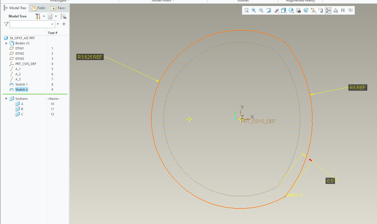 How to make offset inside sketch parametric stable... - PTC Community
