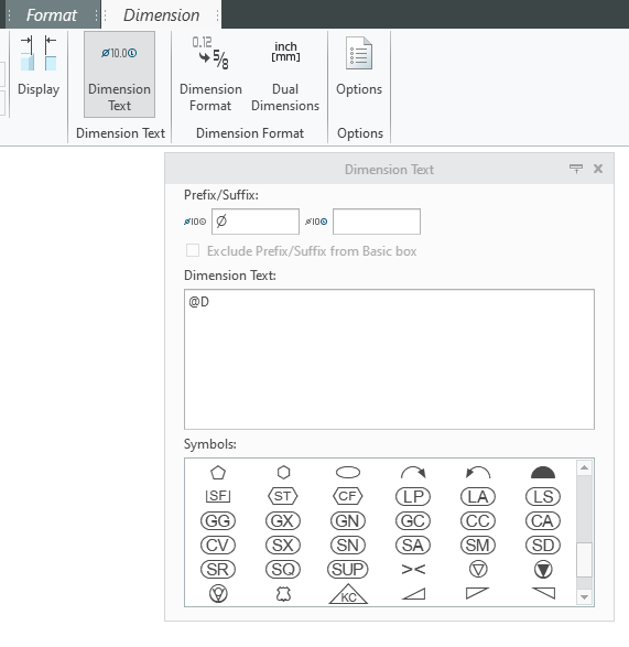 Solved: Extend symbols in dimension text - PTC Community