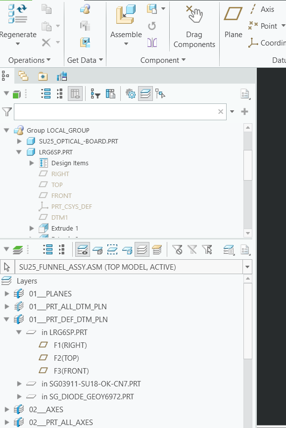 Solved: Part's datum cannot be shown in the assembly - PTC Community
