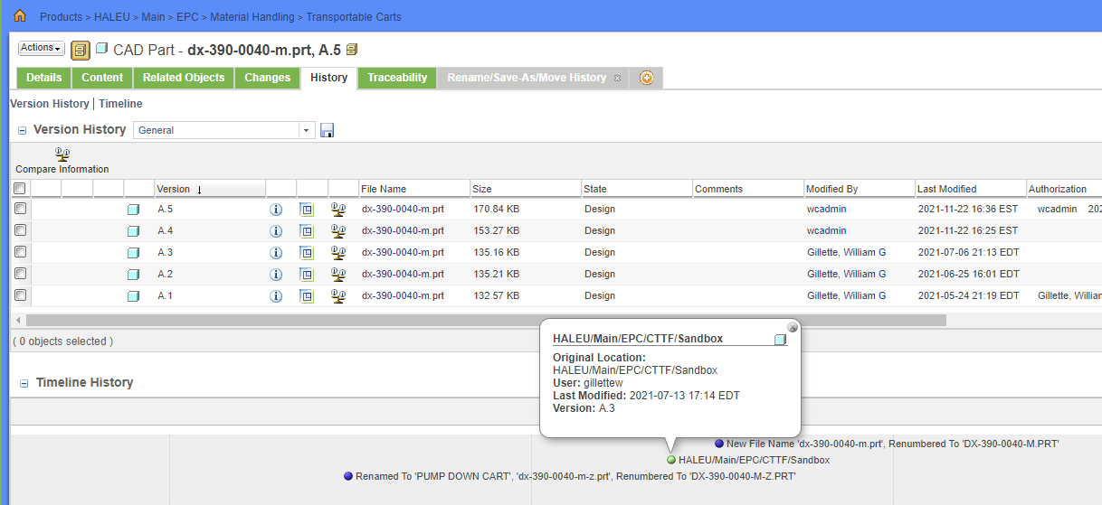Solved: Modified History - PTC Community