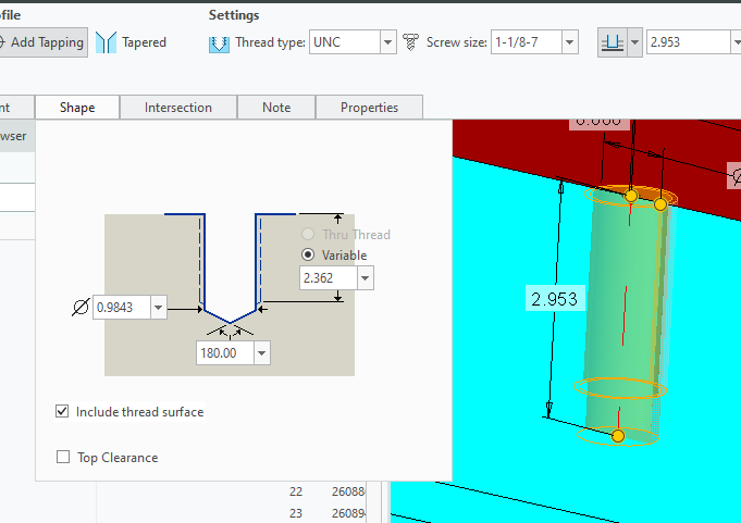 Solved: Thread milled blind holes: Best practice to use st... - PTC ...