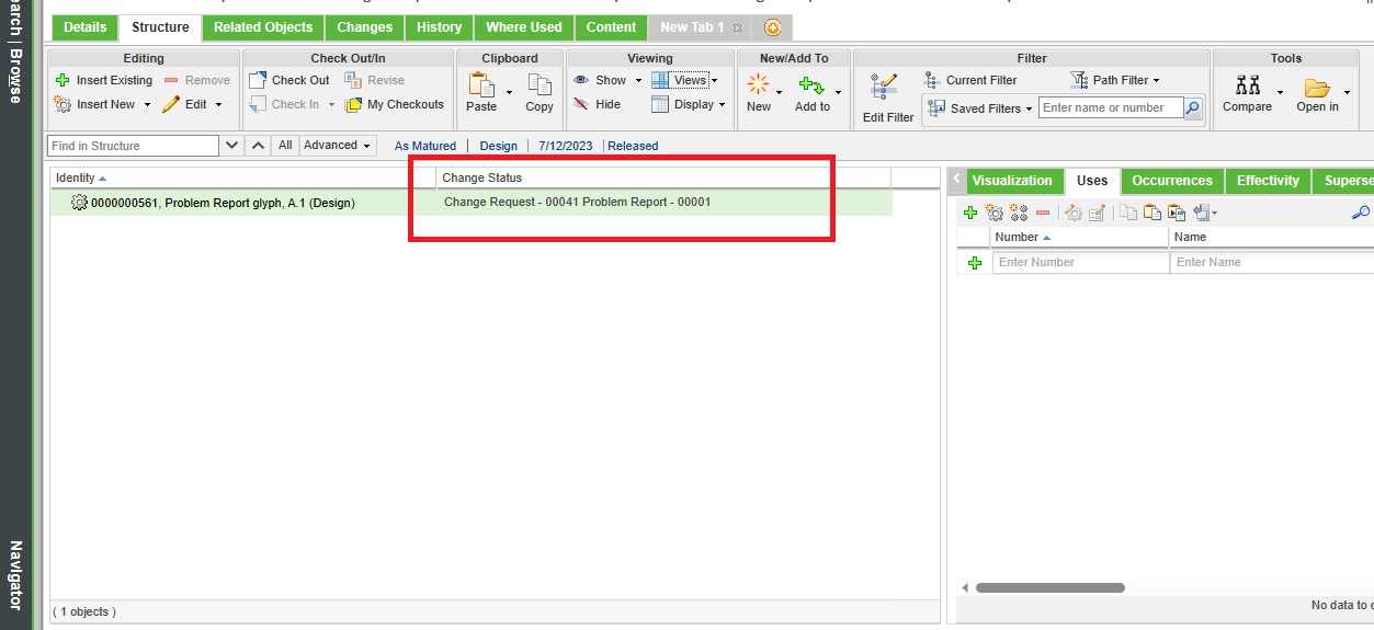 Solved: Change Notice number in Part structure - PTC Community
