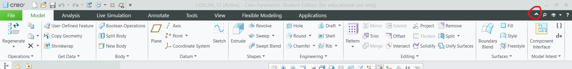 Solved: Sketcher / Feature ribbon disapearing - PTC Community