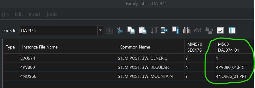 Family Table Assembly: Generic of FT PART is not r... - PTC Community