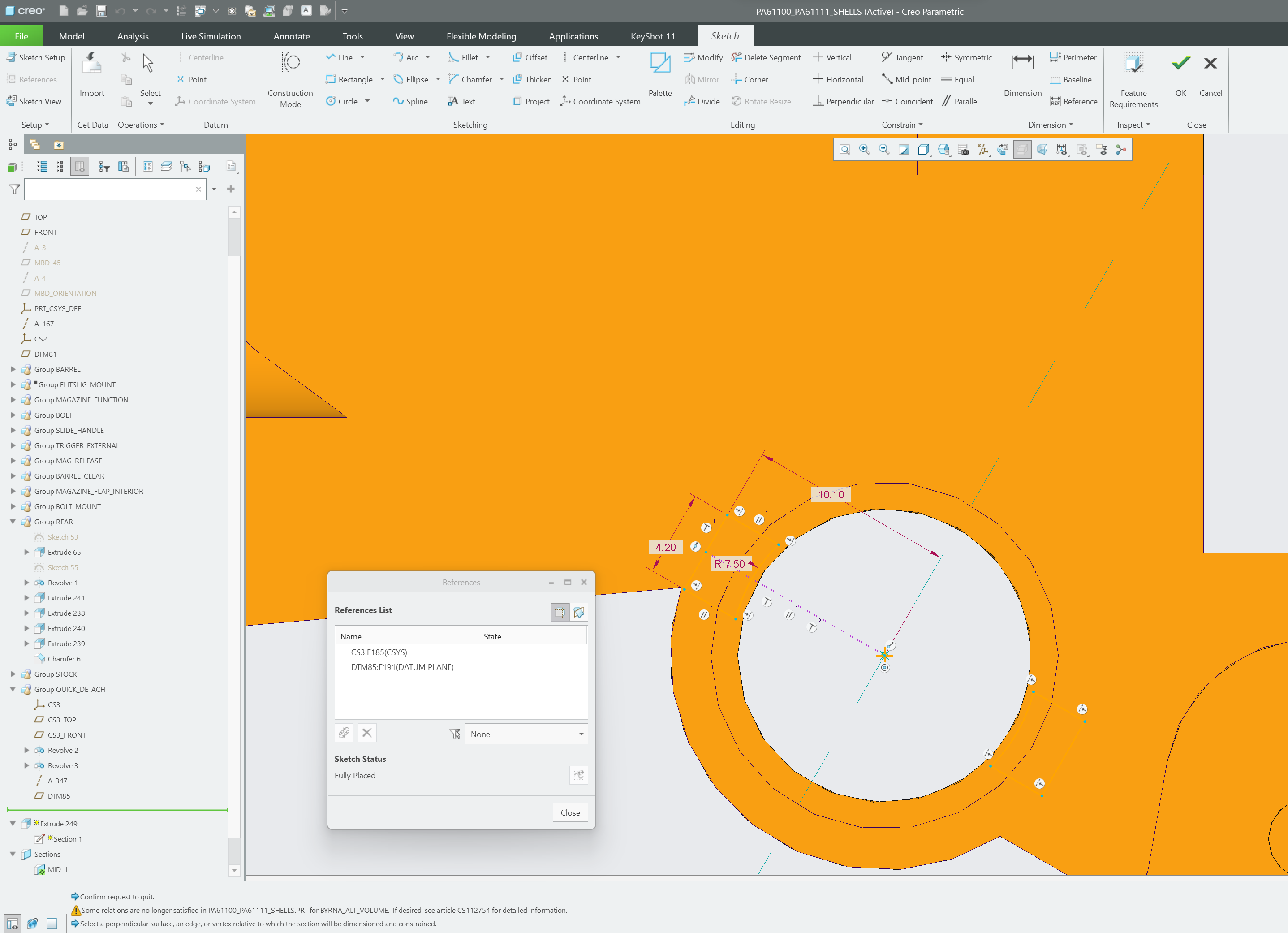Solved: Extrude feature won't update when moving the refer... - PTC Community
