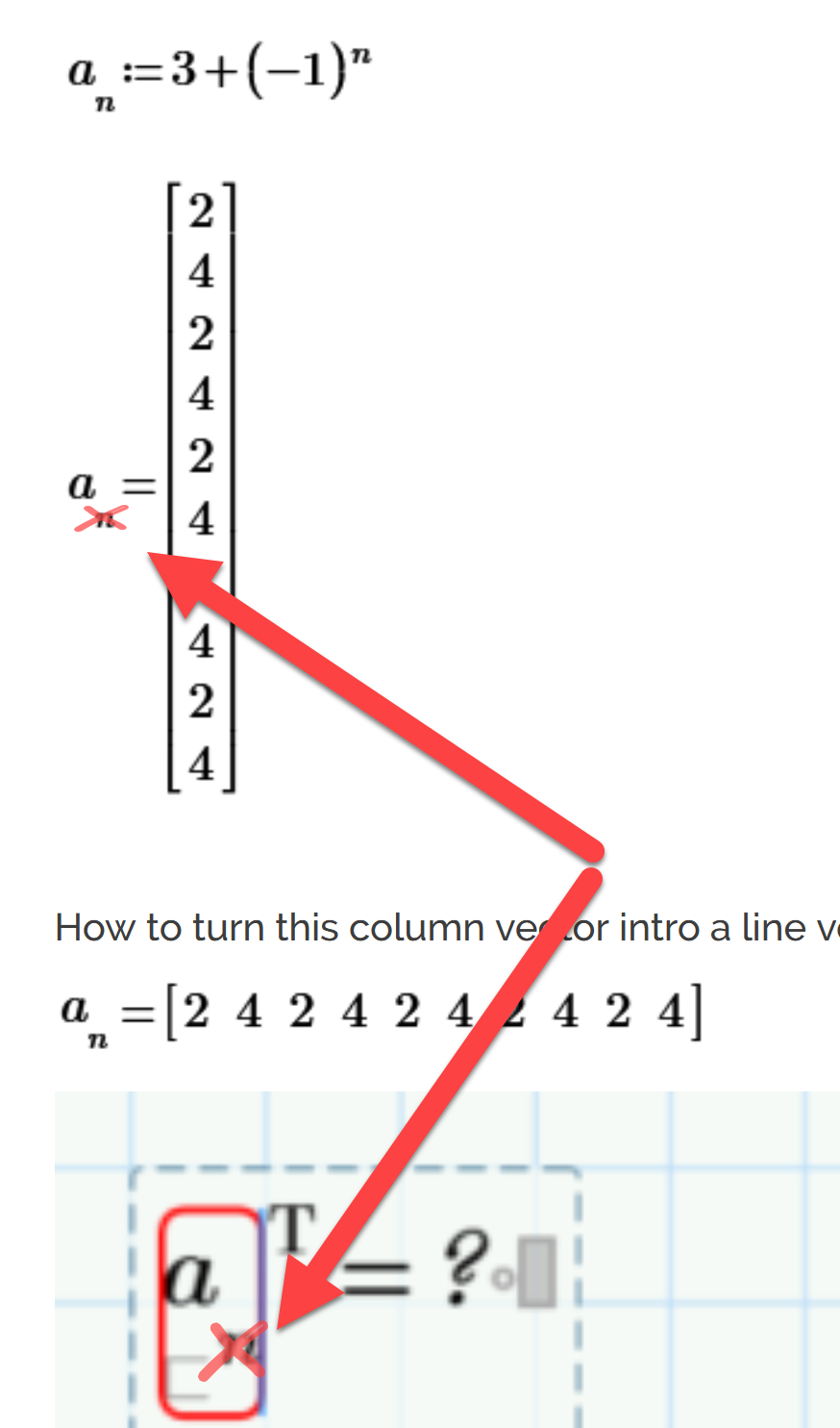 Solved: How to turn a column vector into a line vector whe... - PTC Community