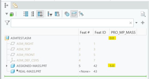 Solved: Inconsistent handling of component mass in an asm.... - PTC Community