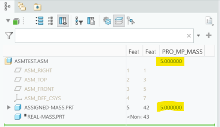 Solved: Inconsistent handling of component mass in an asm.... - PTC Community