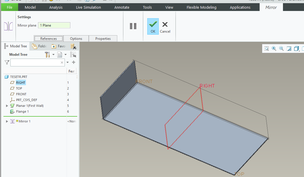 Solved: Creo Parametric 8.0 > Sheetmetal > Mirrored Featur... - PTC Community