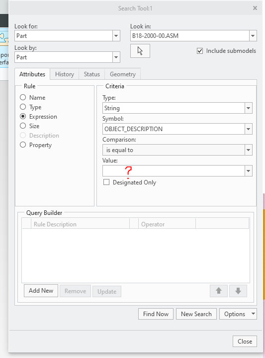 Solved: Search for EMPTY, but existing string parameter in... - PTC Community