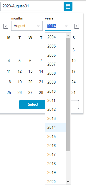 Datetimepicker can not change year - PTC Community