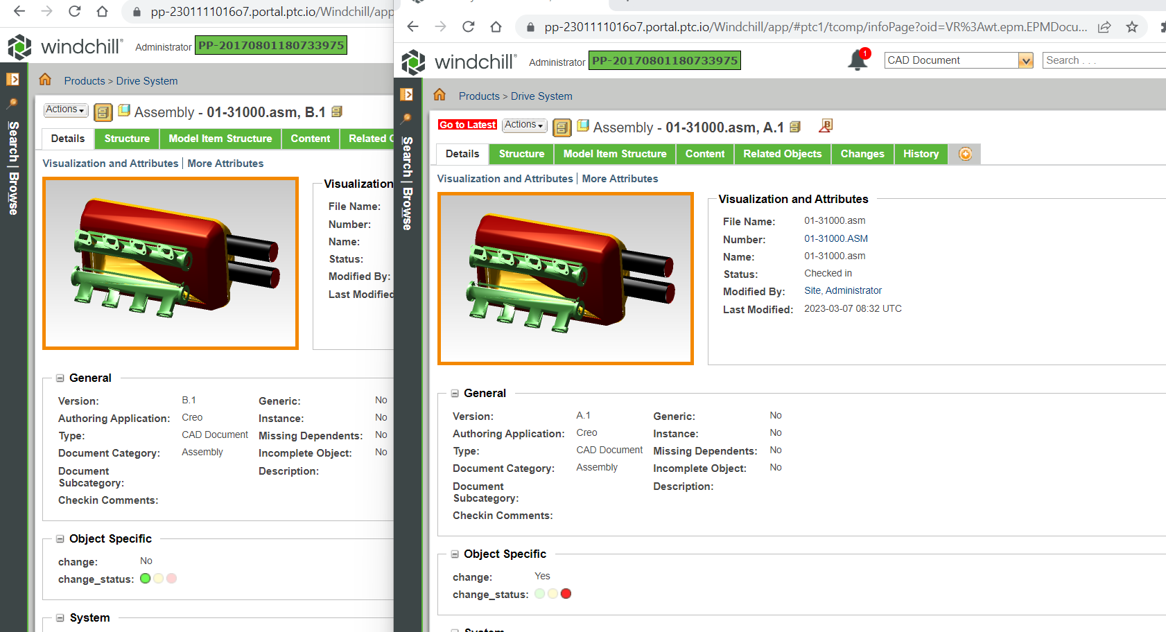 WINDCHILL CAD part - CHANGE STATUS - VISIBILITY in... - PTC Community
