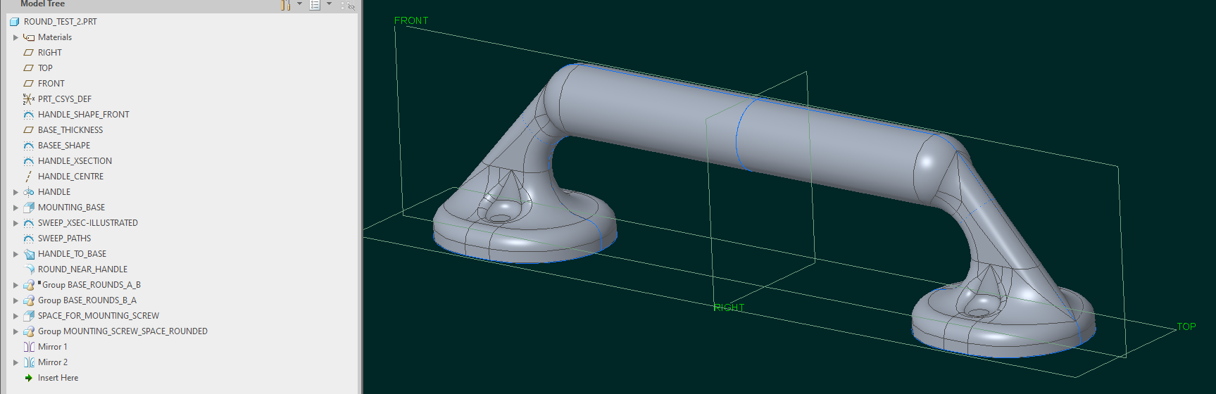 Solved: Sweep with two trajectories and multiple sections - PTC Community