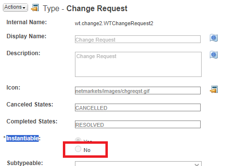 Solved: Disable or Hide OOTB Change Request Type while cre... - PTC Community
