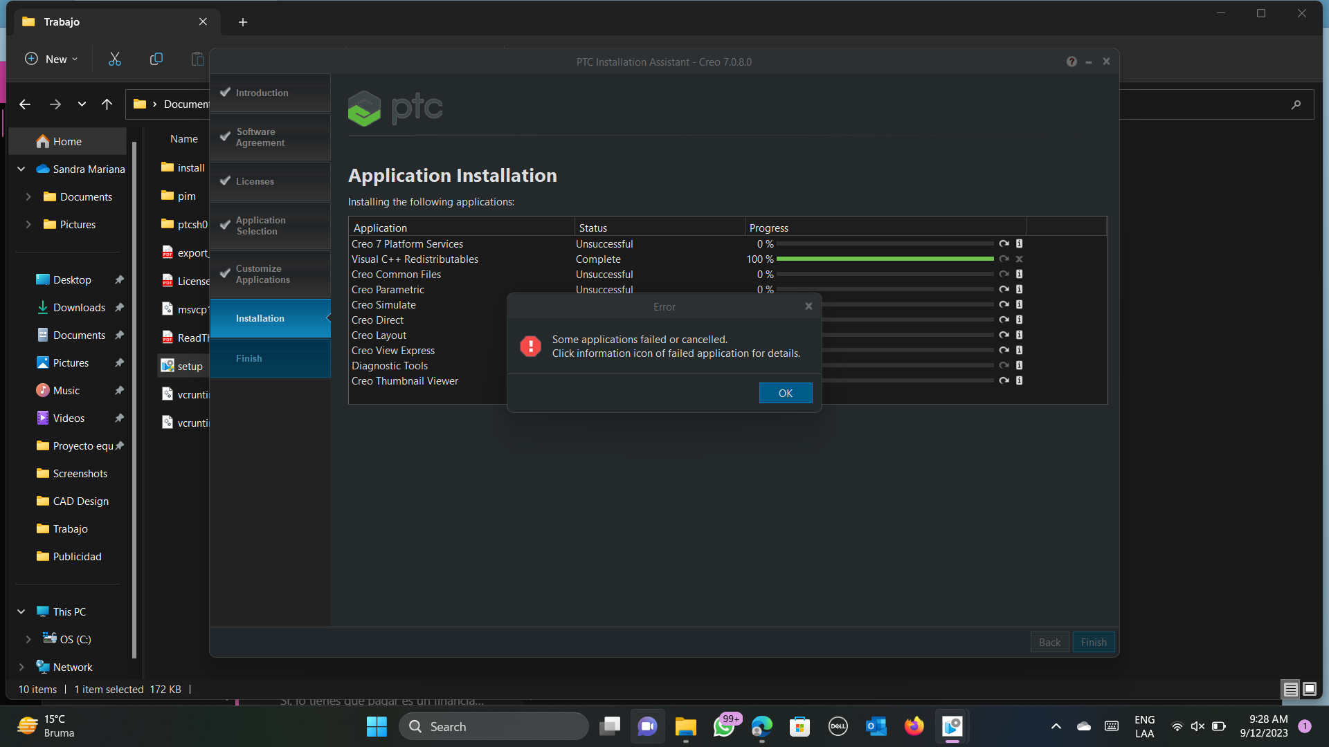 Solved Installation Problem Ptc Community