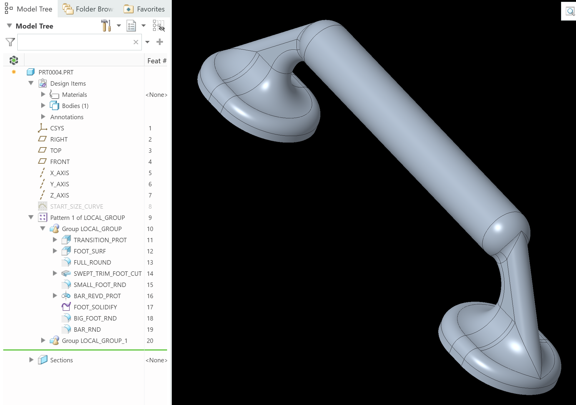 Solved: Sweep with two trajectories and multiple sections - PTC Community