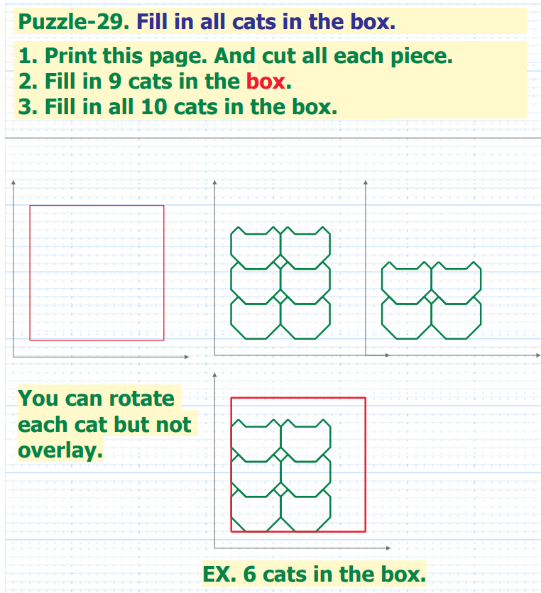Puzzle-29. Fill in all cats in the box. - PTC Community