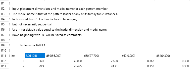 Solved: Question related to table pattern in Creo 7.0 - PTC Community