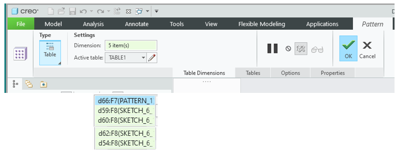 Solved: Question related to table pattern in Creo 7.0 - PTC Community