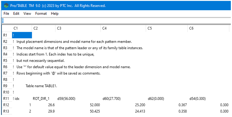Solved: Question related to table pattern in Creo 7.0 - PTC Community