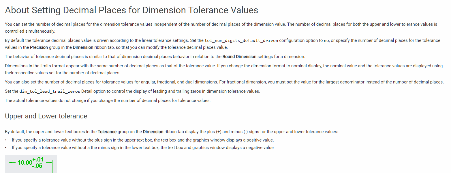Config option for setting dimension tolerances - PTC Community