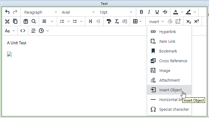 Inserting OLE Object into Rich Text results in bro... - PTC Community