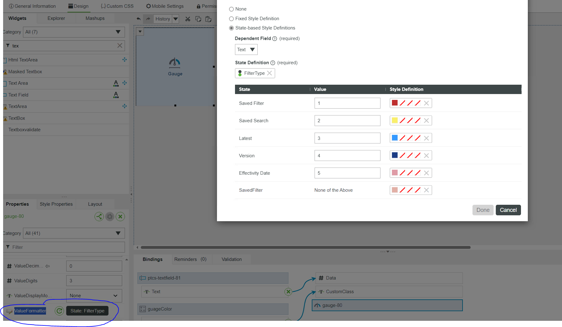 Solved: Is there a way to change the color of the gauge va... - PTC ...
