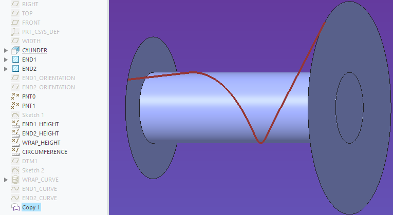 Solved: Warping a curve in a cylindrical surface - PTC Community