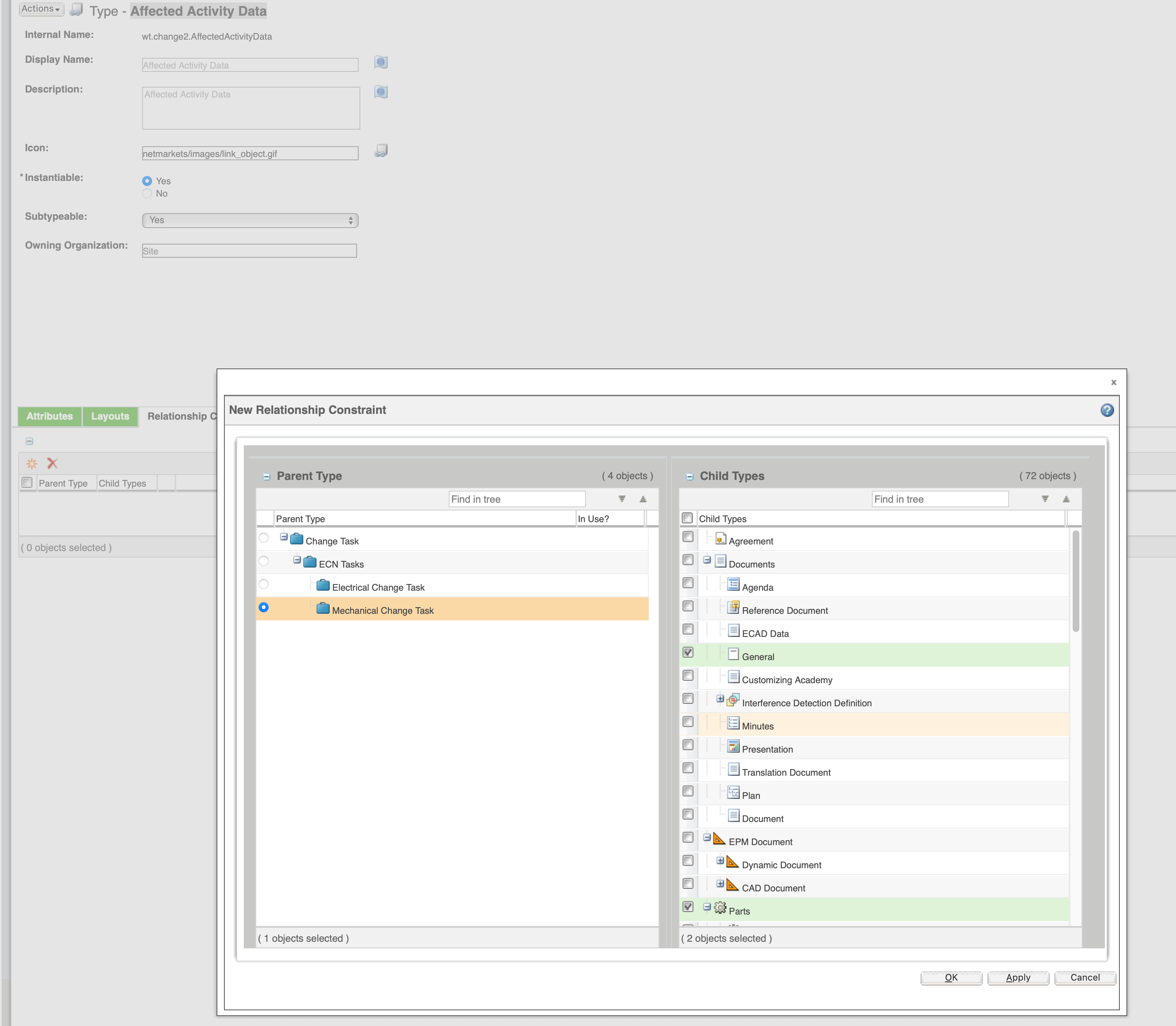 Remove Types From Add Or Find Affected Objects Win Ptc Community