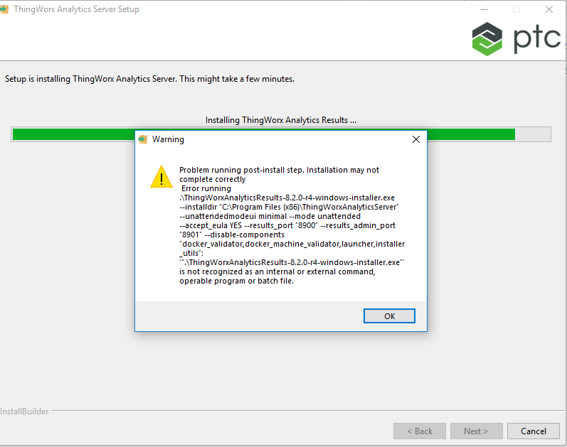 Solved: Unable to install Analytics Sever - PTC Community