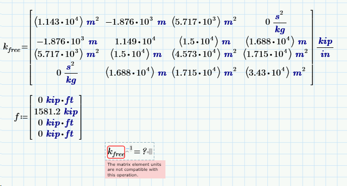 Solved Operation On Matrix With Inconsistent Units Ptc Community