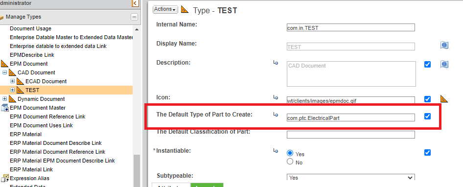 Solved: Autoassociate CAD to WTPart soft type - PTC Community