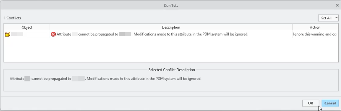 Error "Attribute XXX cannot be propagated to ... - PTC Community