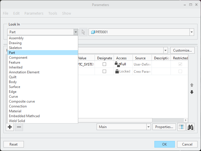 Solved: Organizing CREO parameter types - PTC Community